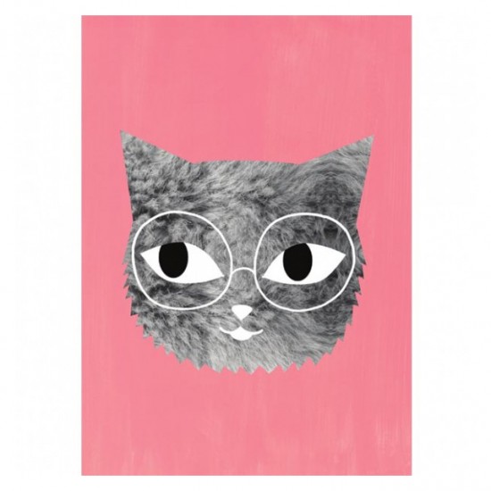 Omm Design Poster Fur and Glasses Cat - Leo & Bella