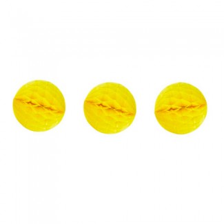 Three Tiny Honeycomb Tissue Paper Balls Yellow - Leo & Bella