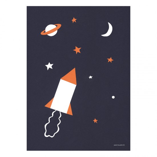 Walnut & Walrus Space Poster - Leo & Bella