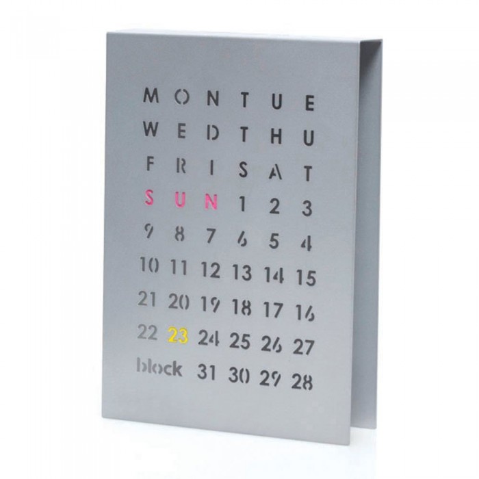 Block Perpetual Calendar Grey - Leo & Bella