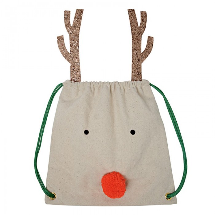 Meri Meri Backpack Reindeer with Gold Glitter Antlers - Leo & Bella
