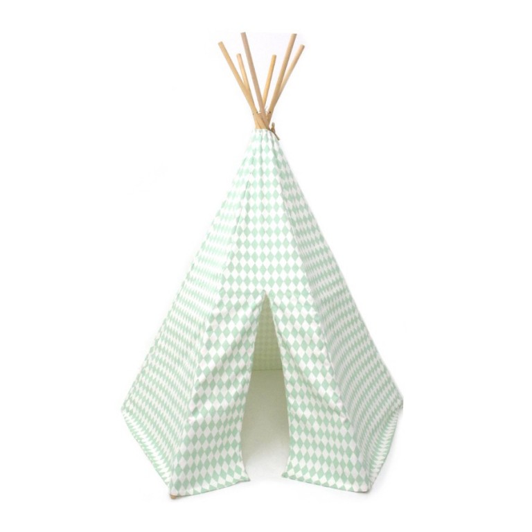nobodinoz Arizona Teepee Tipi Diamond Mint Green - Leo & Bella