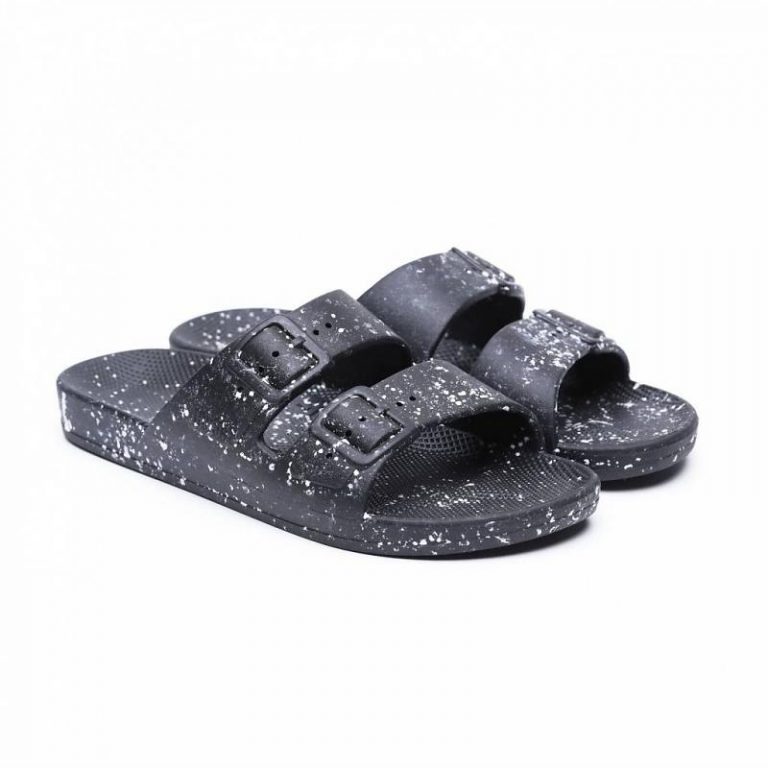 Freedom Moses Kids Sandals Black Splatter - Leo & Bella