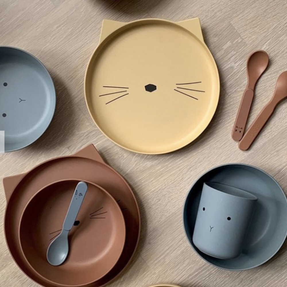 Liewood Bamboo Box Dinner Set Cat Terracotta - Leo & Bella