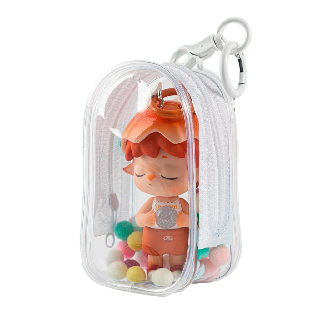 Blind Box Figure Display Clear Storage Pouch Case Keychain - Leo & Bella