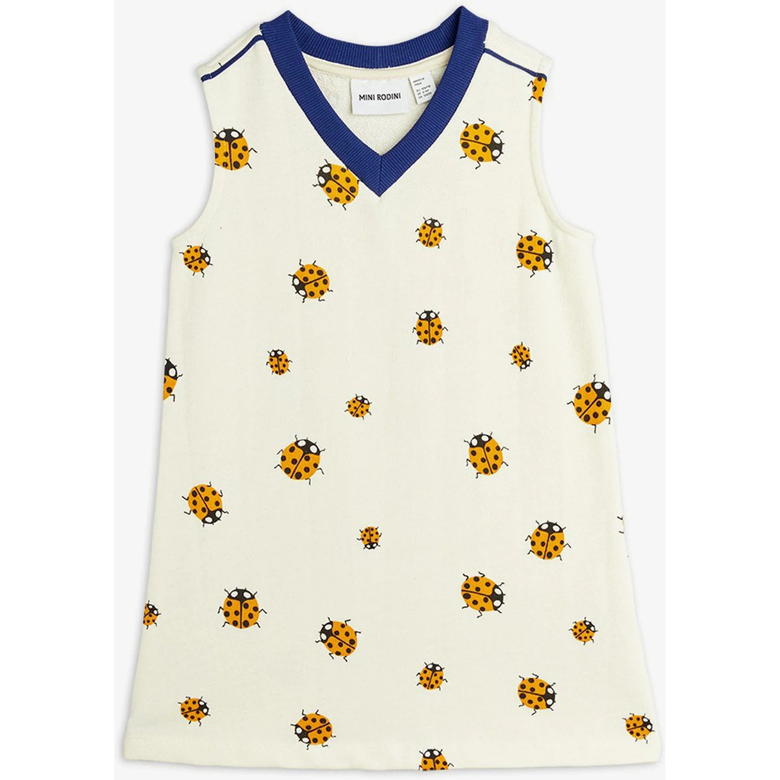 Mini Rodini SS25 Ladybugs AOP Sweatdress - Off-white - 3 - 5 YEARS (104 ...