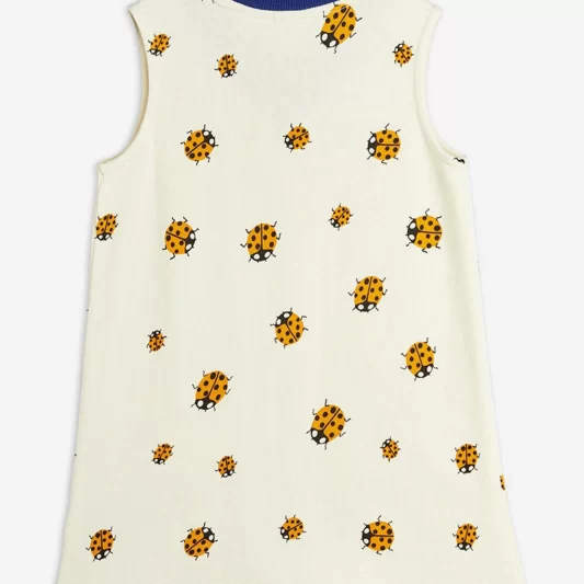 Mini Rodini SS25 Ladybugs AOP Sweatdress - Off-white - 3 - 5 YEARS (104 ...